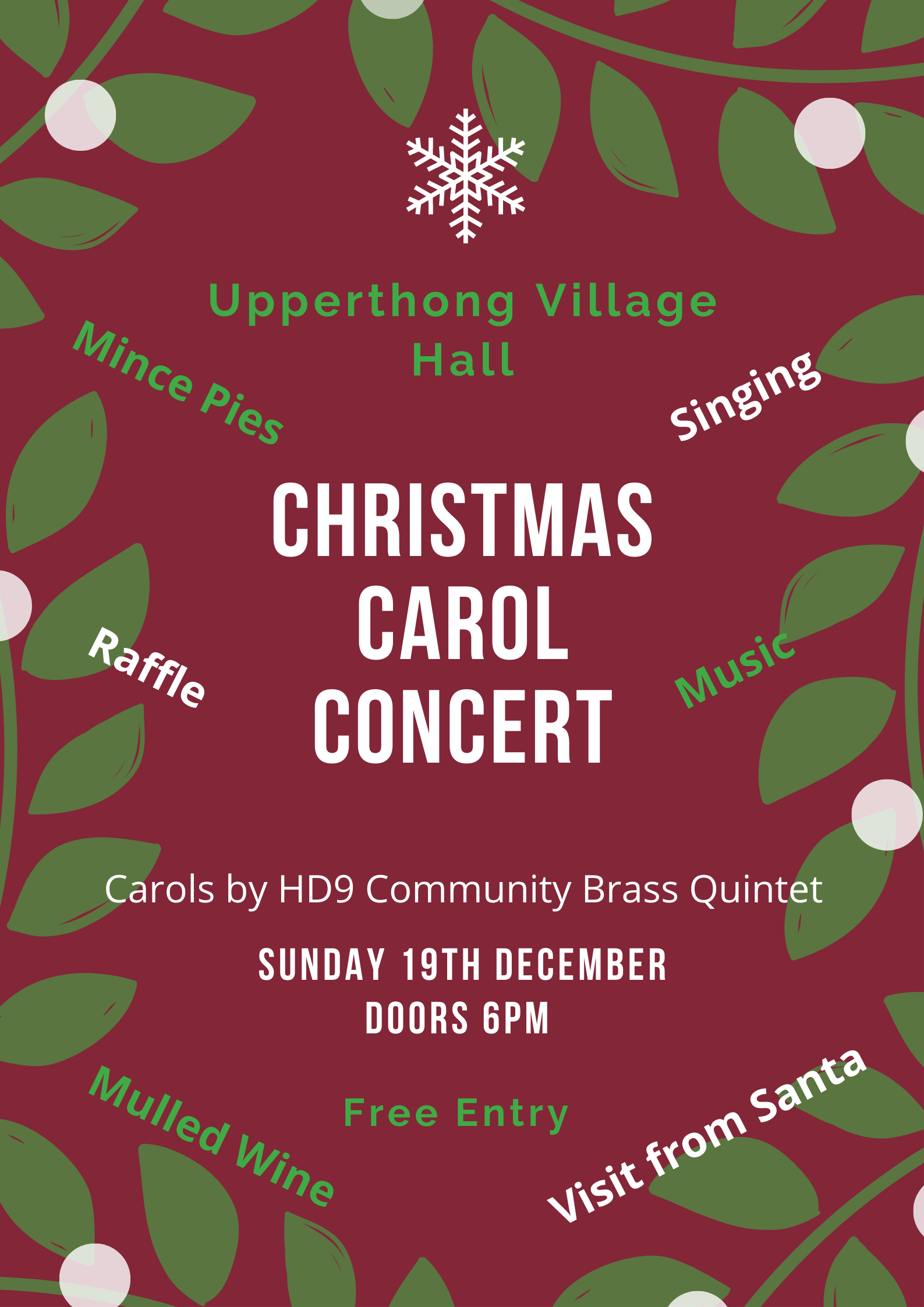 Carol Concert 2021 – Upperthong Village Hall